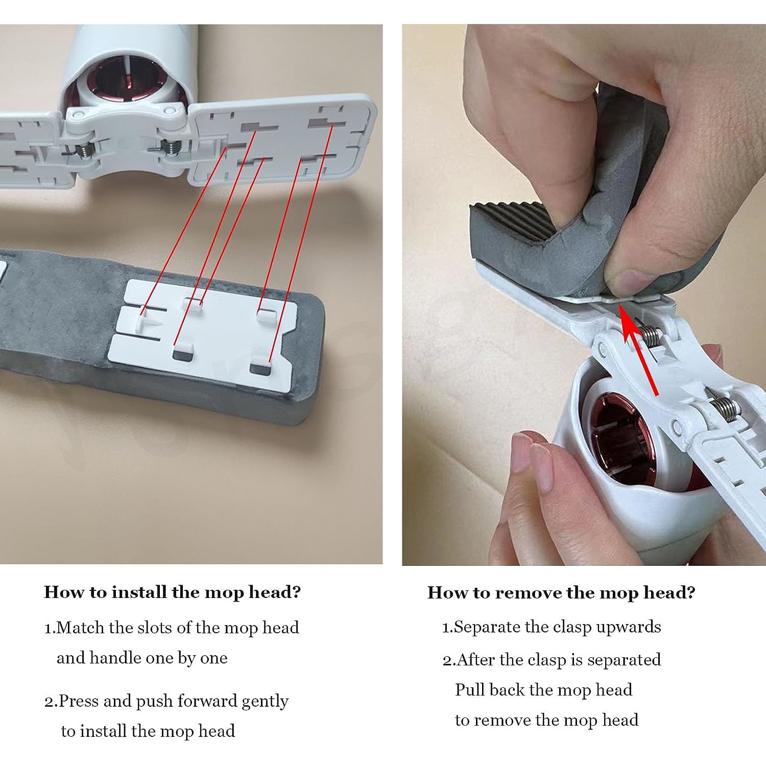 Mop Mini Portabil, Eco-Friendly, Autostoarcere, 2 burete inclus, Alb ...