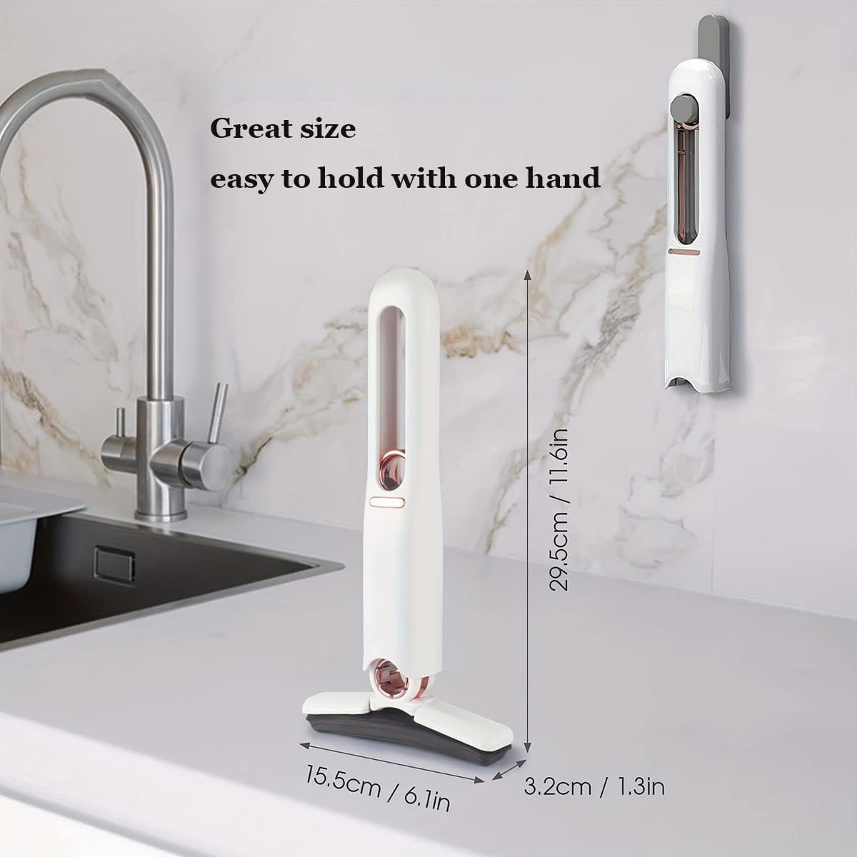 Mop Mini Portabil, Eco-Friendly, Autostoarcere, 2 burete inclus, Alb ...