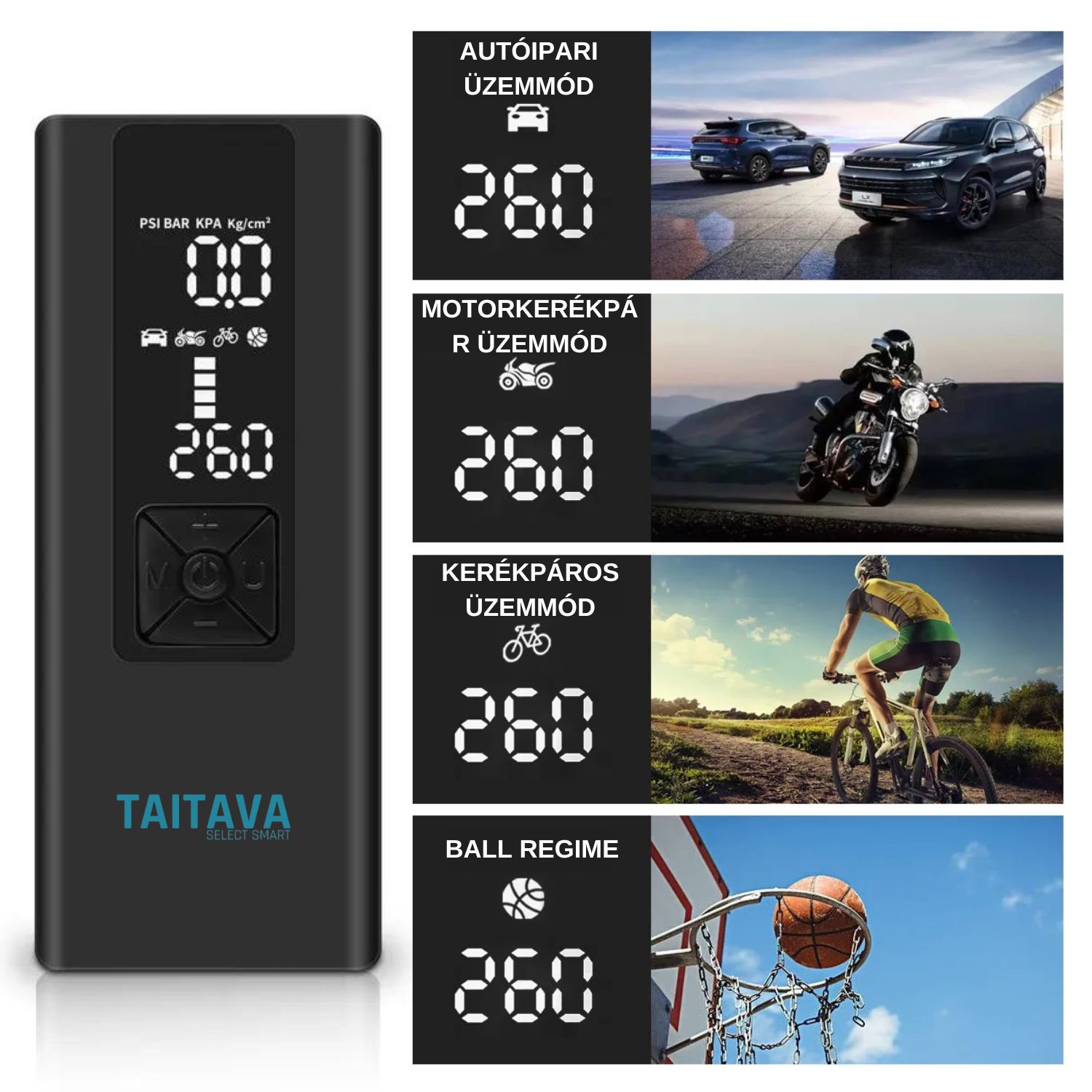 Mini compresor auto TAITAVA, pompa electrica reincarcabila de umflat ...