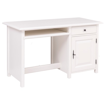 Birou computer cu 1 usi si 1 sertar pe sine, culoare alb murdar P039 ...