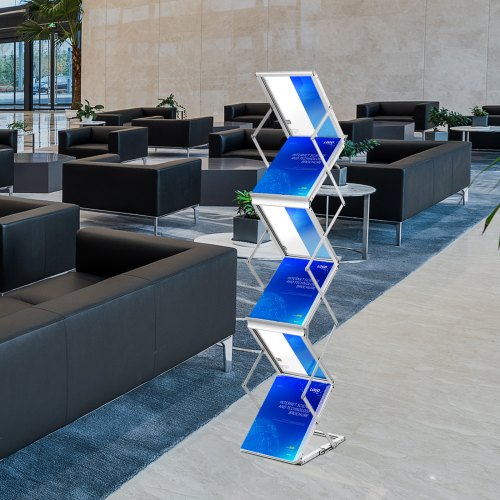 Stand reviste cu 6 compartimente, din aluminiu - eMAG.ro