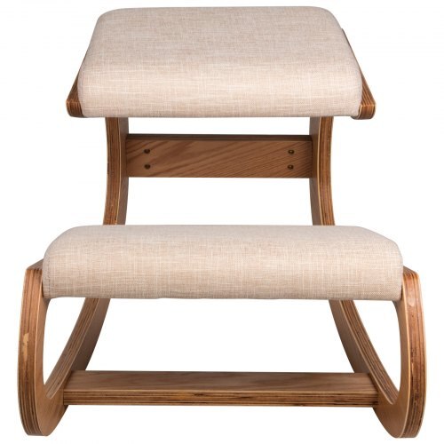 Scaun ergonomic pentru genunchi, capacitate de 100kg, din stejar alb ...