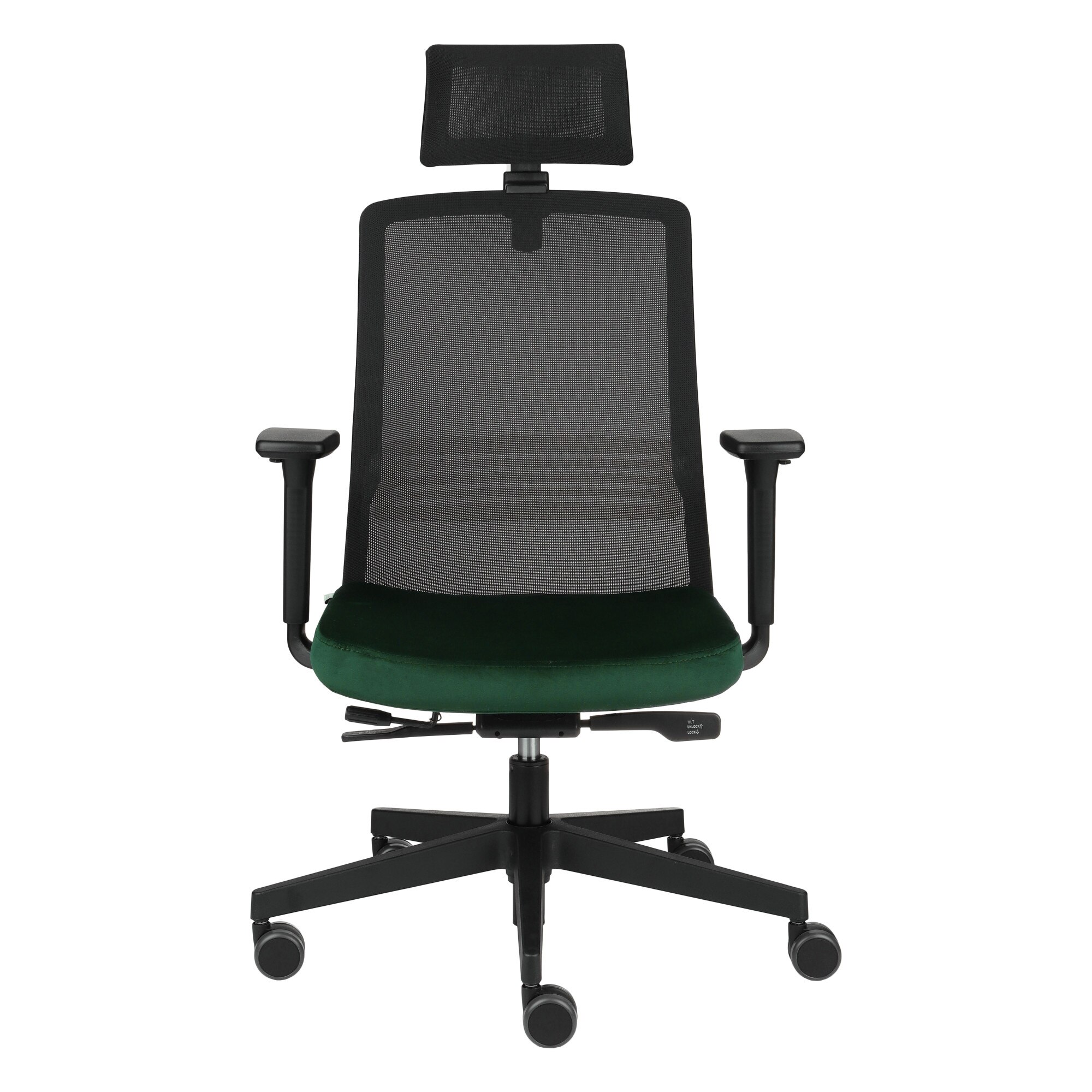 Scaun de birou, Grospol, Coco BS HD cu tetiera, Baza Black, Cotiere R1 ...
