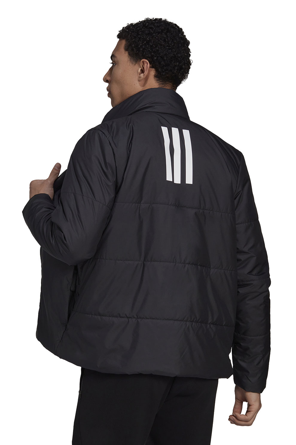 adidas Sportswear, Geaca cu fermoar si detalii reflectorizante, Negru ...