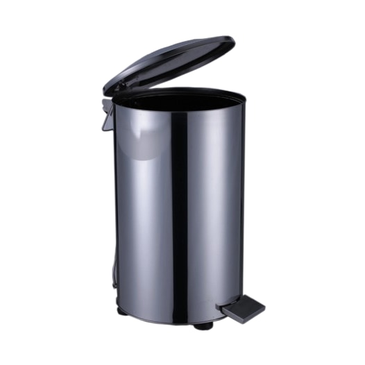 Cos gunoi industrial din inox cu pedala si roti 50 litri Crom SMR ...