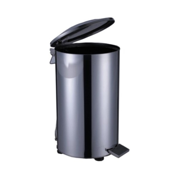 Cos gunoi industrial din inox cu pedala si roti 90 litri Crom SMR ...