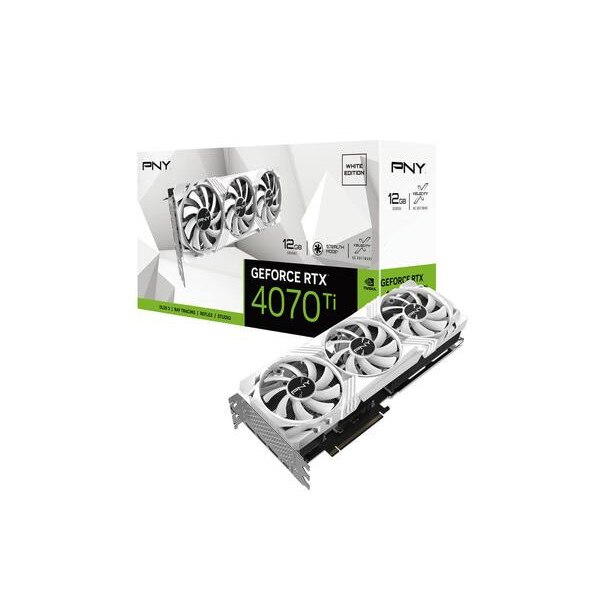 Placa video PNY GeForce RTX 4070 Ti LED Verto White Edition 12GB GDDR6X ...