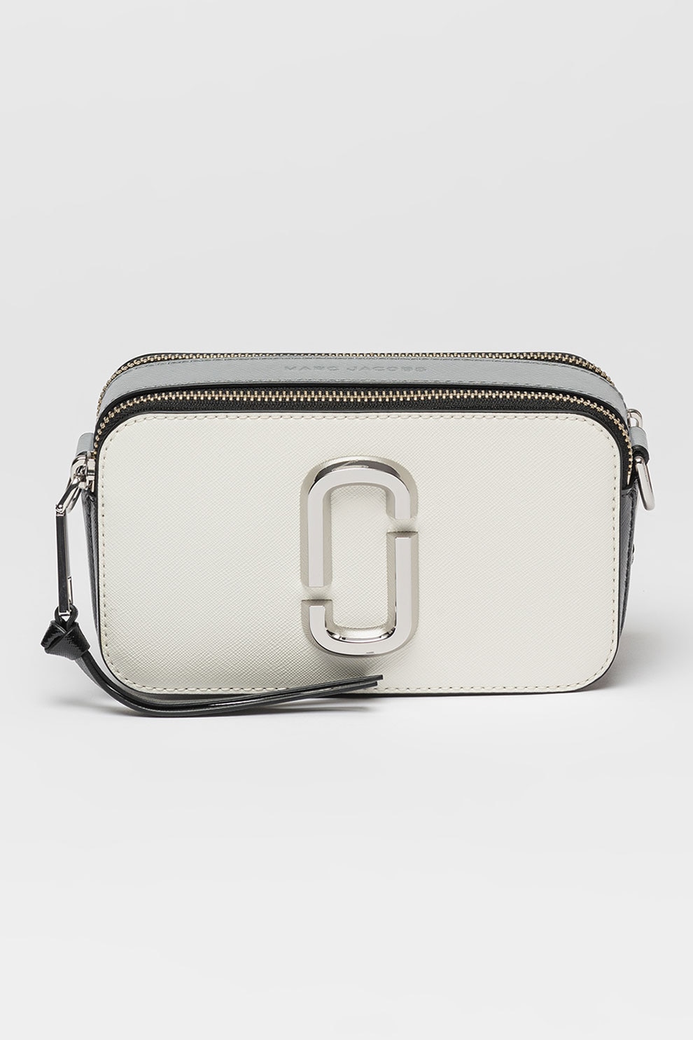 Marc Jacobs, Geanta crossbody din piele The Snapshot, Negru, Alb murdar ...