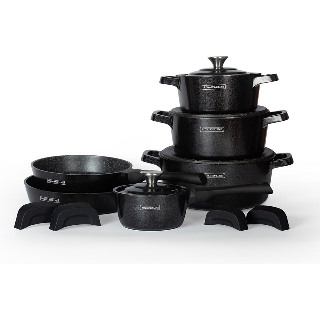 Set oale 14 piese, Royalty Line, marmorat, Negru - eMAG.ro