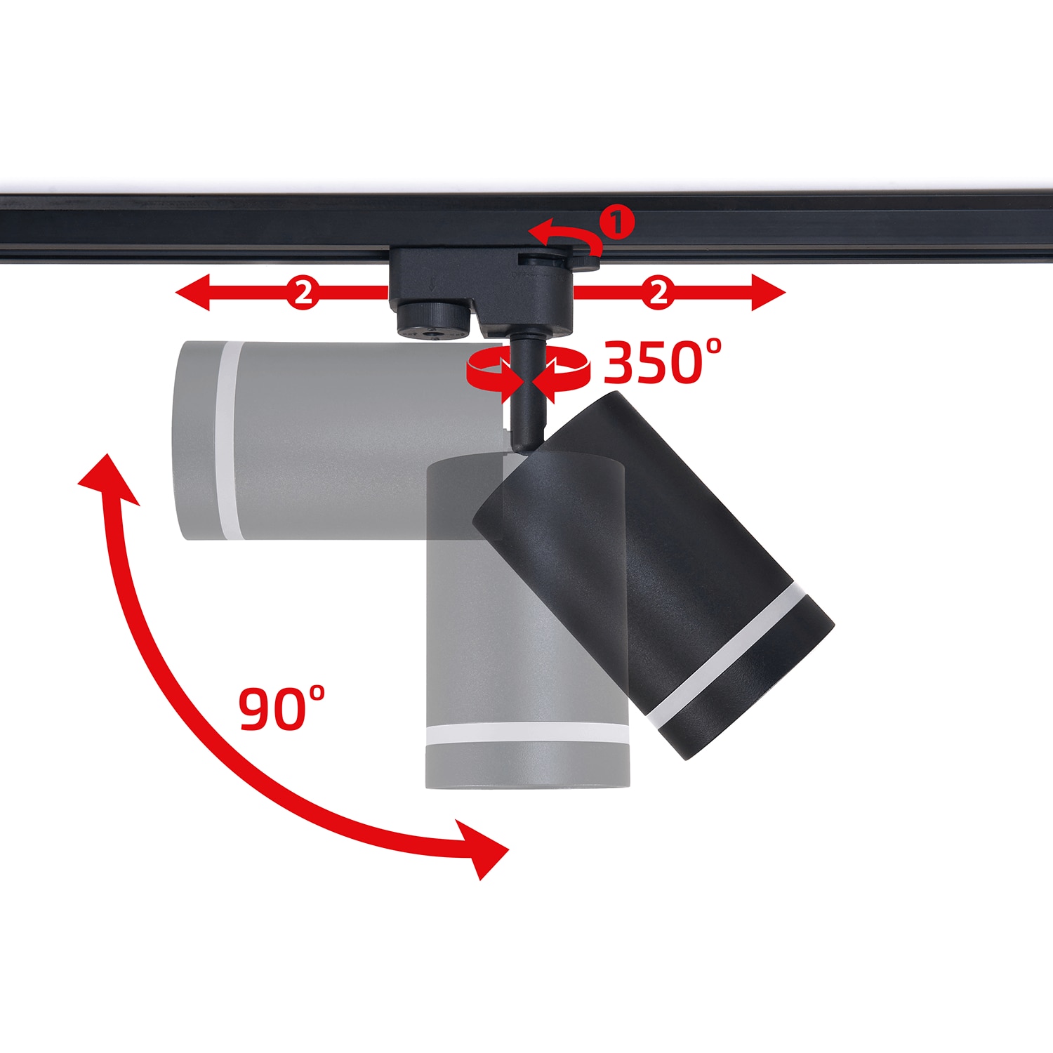 Set Steka Ring lampa pe sina, LVT, LED GU10 x3 + cablu de sina 1.5m ...
