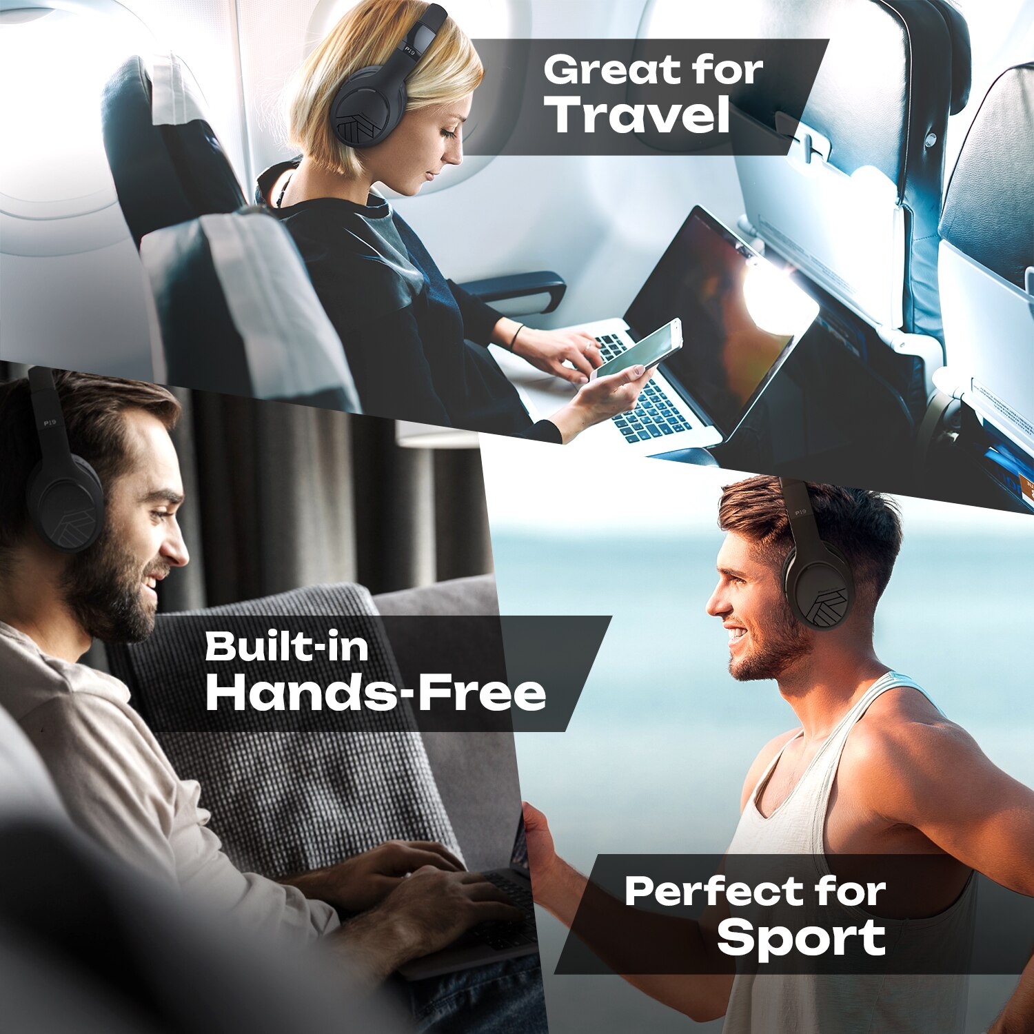 Casti Bluetooth PowerLocus P19, Negru - eMAG.ro