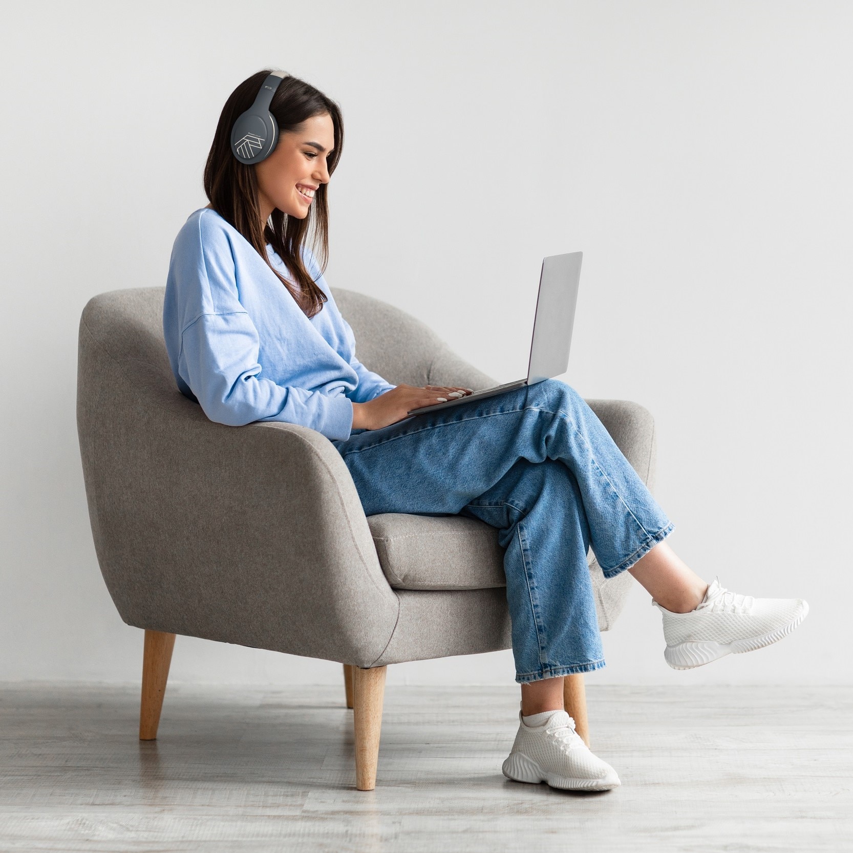 Casti Bluetooth PowerLocus P19, Asphalt Grey - eMAG.ro