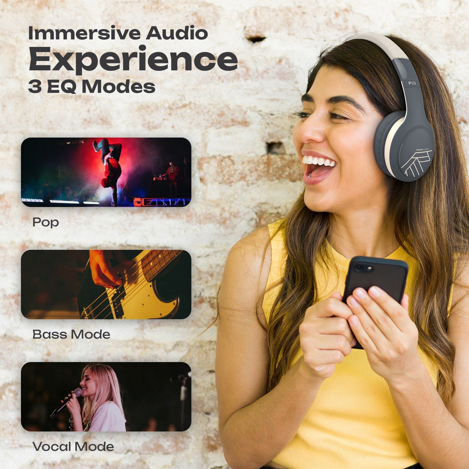 Casti Bluetooth PowerLocus P19, Asphalt Grey - eMAG.ro