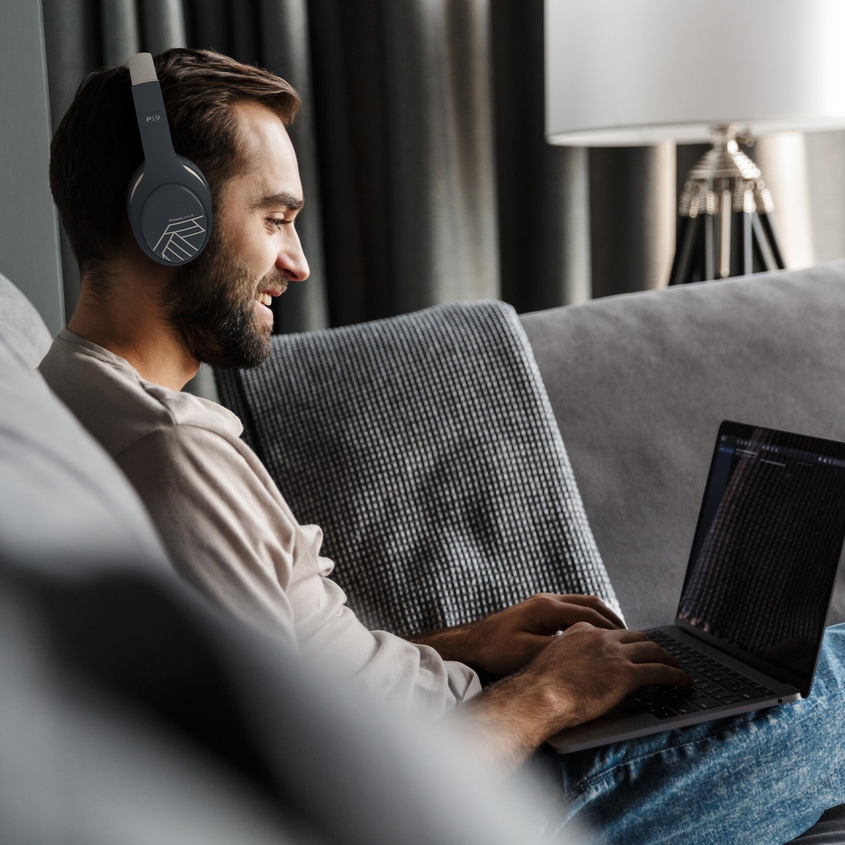 Casti Bluetooth PowerLocus P19, Asphalt Grey - eMAG.ro