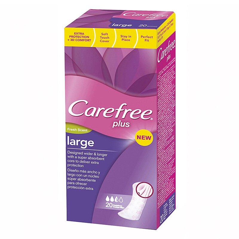 Set 8 x 20 Absorbante Zilnice Carefree Panty Plus Large Fresh - eMAG.ro