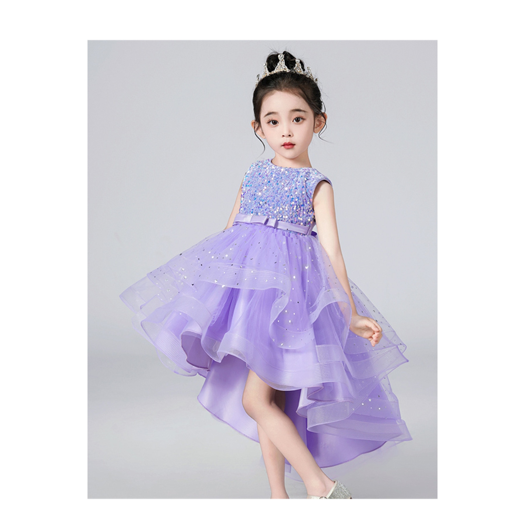 Rochie de fetite, Wocaniub, Poliester, Mov, 160cm/11-12 ani - eMAG.ro