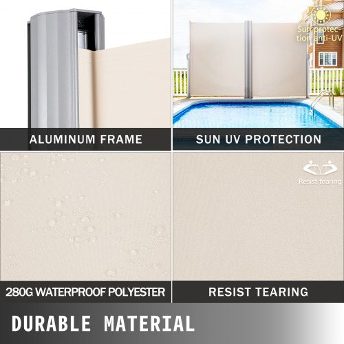 Paravan retractabil pentru terasa, alb, 160.02 x 599.44 cm - eMAG.ro