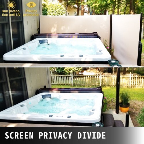 Paravan retractabil pentru terasa, alb, 160.02 x 599.44 cm - eMAG.ro