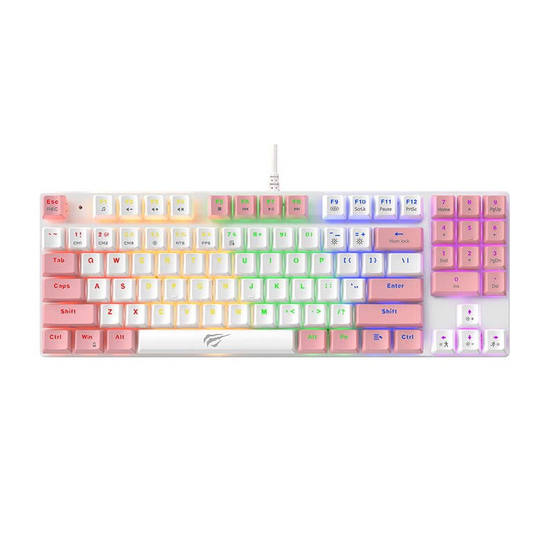 Tastatura gaming, HAVIT, KB512L PRO, Alb/Roz - eMAG.ro