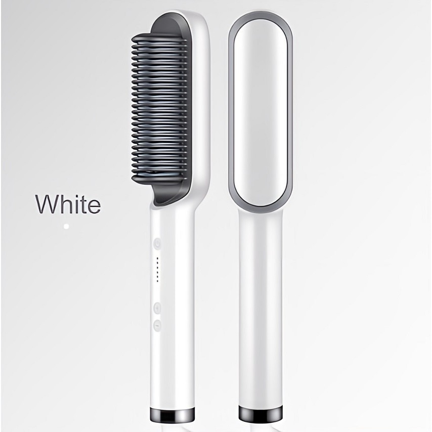 Perie electrica profesionala pentru indreptat parul, alb - eMAG.ro