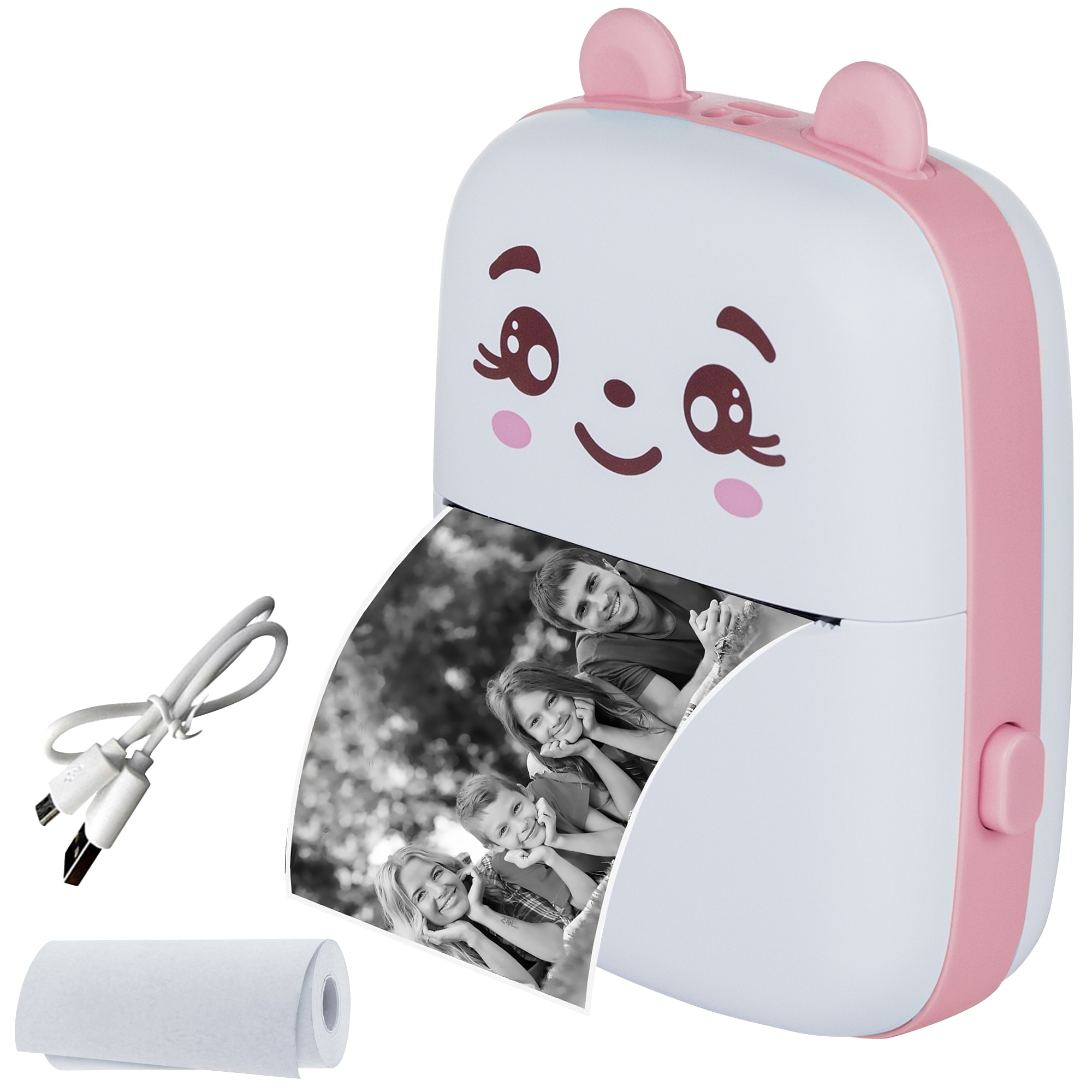 Mini imprimanta termica Extralink EPP-001 Roz, Bluetooth, USB-C, 1200 ...