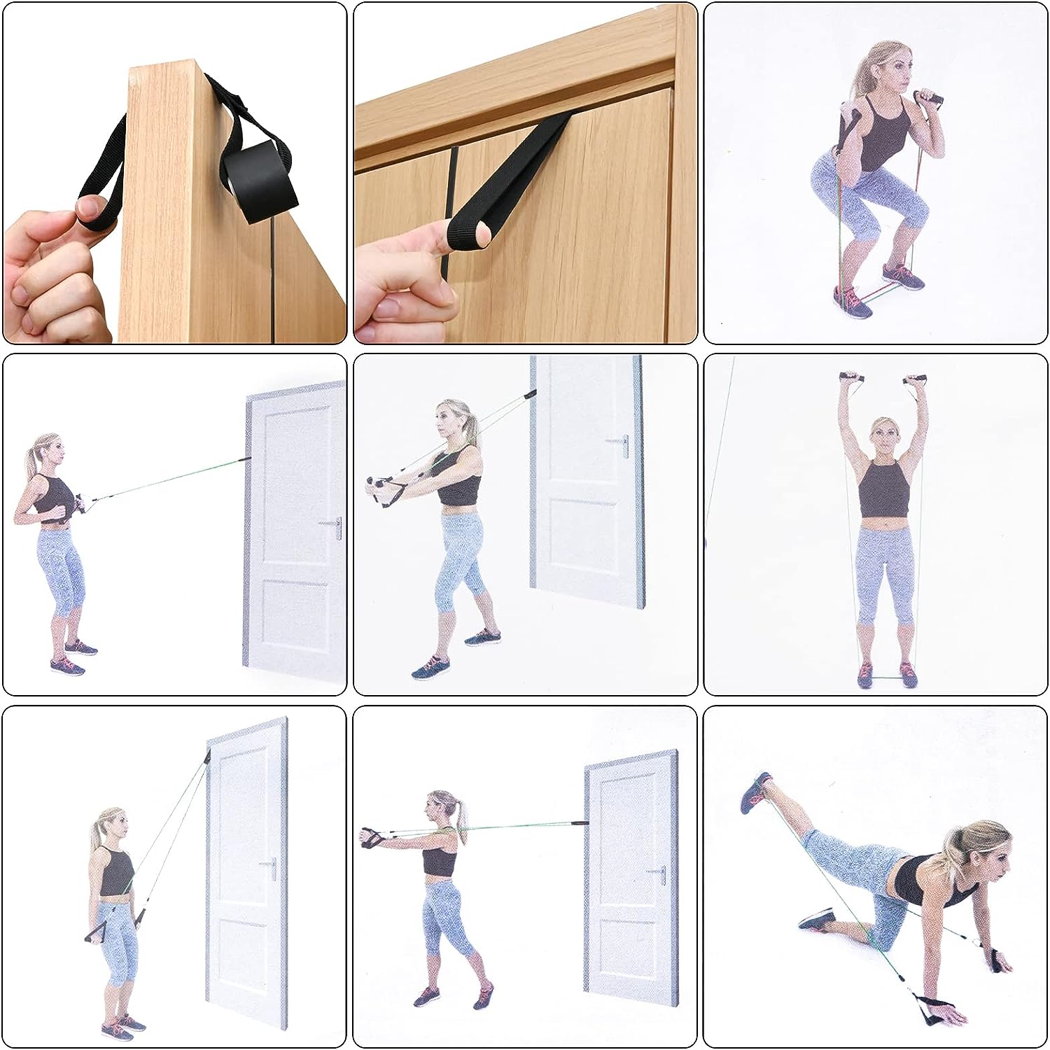 Set antrenament extensor cu 11 accesorii, Daladen, 5 benzi tubulare ...