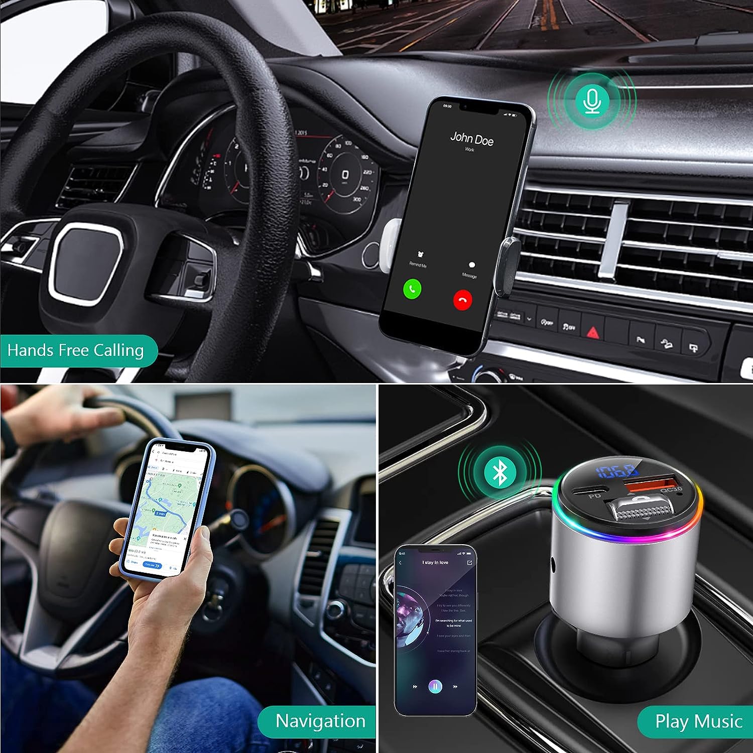 Modulator Fm Auto Cu Bluetooth 5 1 Functie Incarcator Auto Cu
