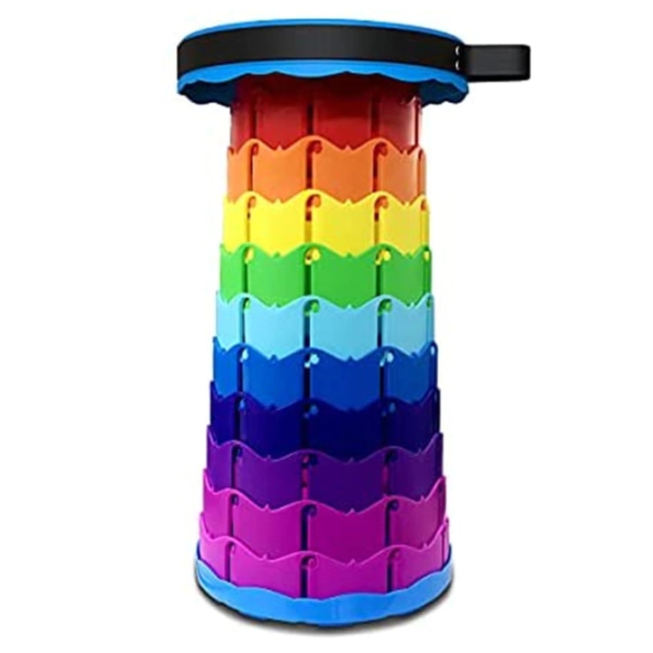 Scaun rotund portabil extensibil cu pliere telescopica pentru camping ...