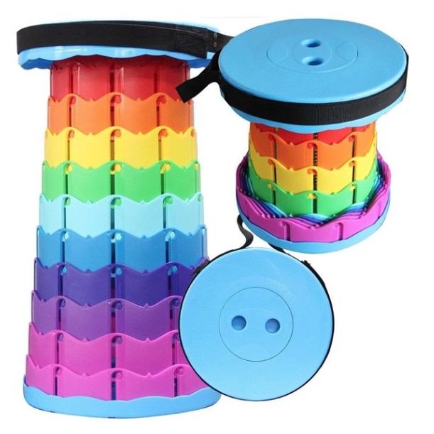 Scaun rotund portabil extensibil cu pliere telescopica pentru camping ...