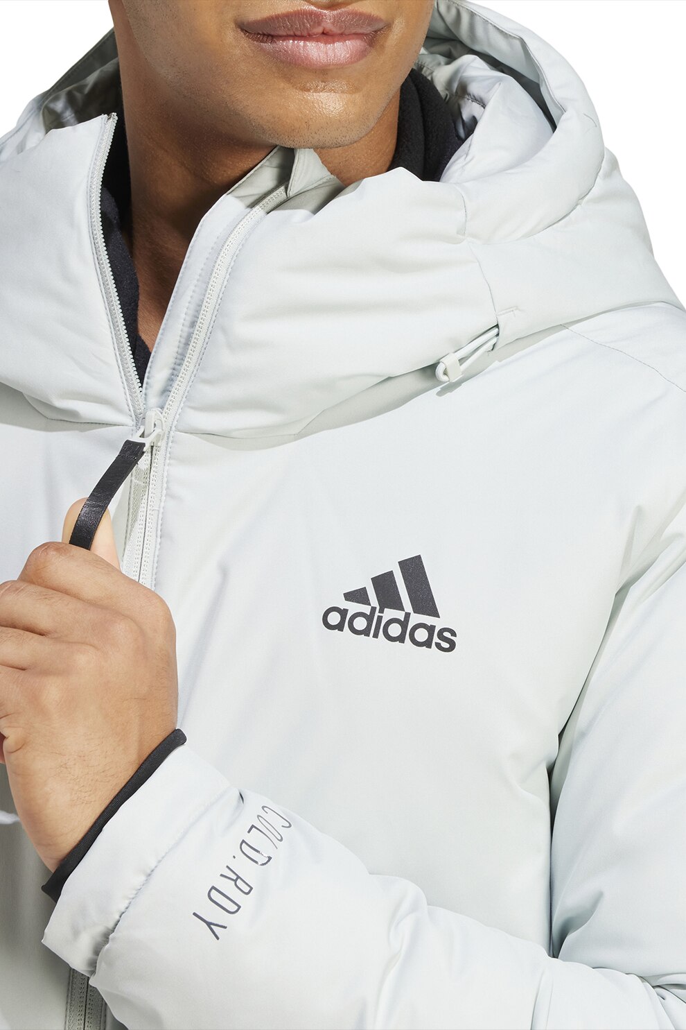 adidas Sportswear, Geaca cu umplutura de puf si gluga Traveer, Gri ...