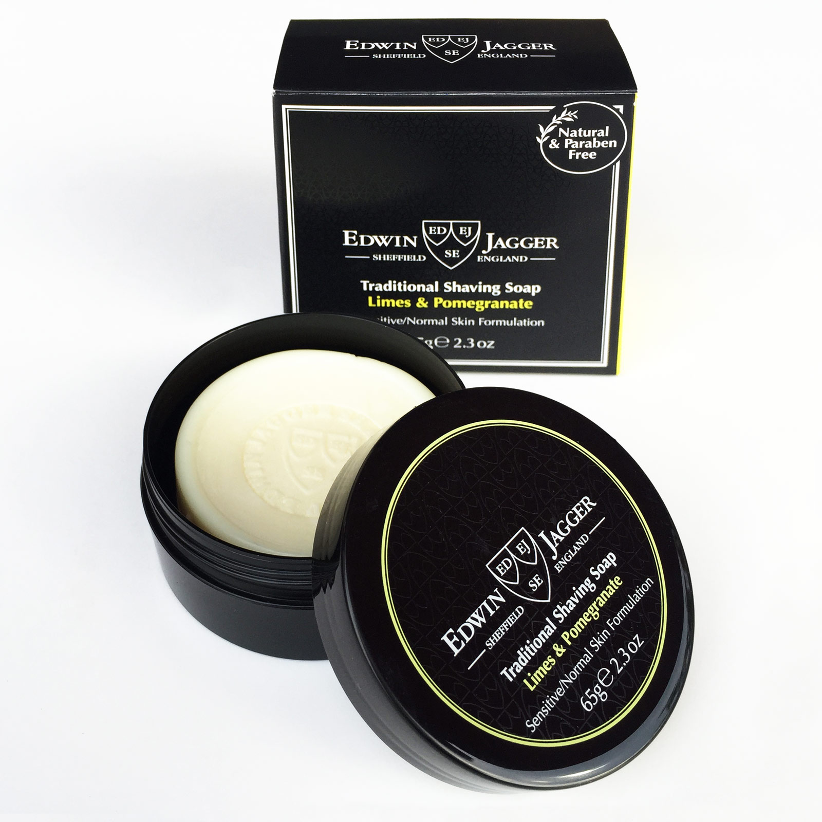 Edwin Jagger Sapun pentru barbierit 65g Limes & Pomegranate, in cutie ...