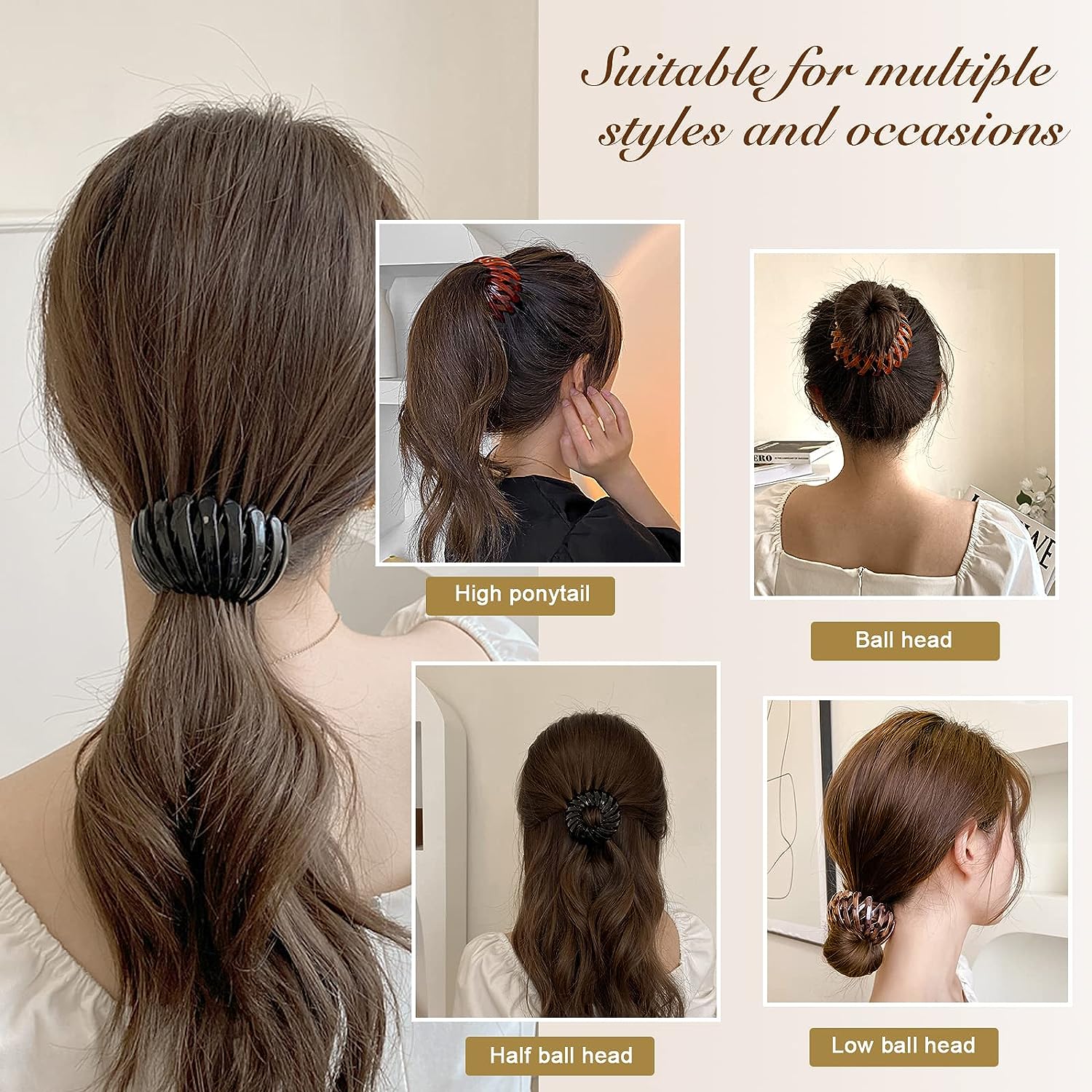 Set 3 agrafe coc par Vintage Retractable Multicolor - eMAG.ro