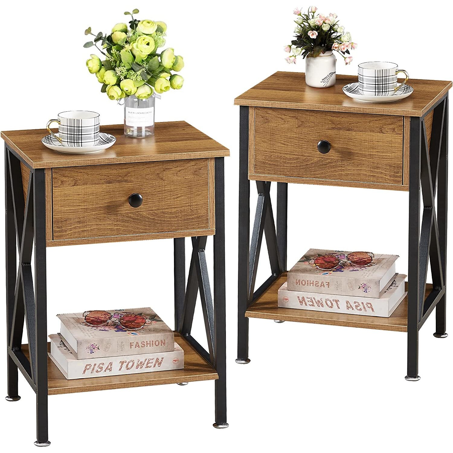 Set 2 x Noptiera Maro Vervo 30 x 40 x 55 cm - Design Modern si ...