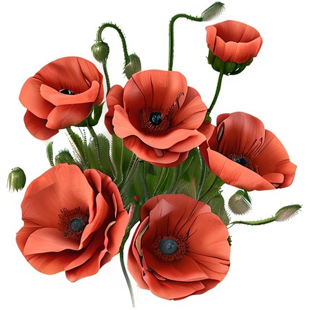 Sticker decorativ Floare Mac, Rosu, 62 cm, 7988ST - eMAG.ro