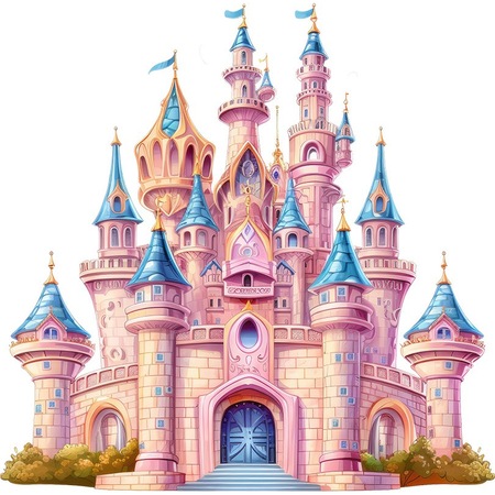 Sticker decorativ, Castel, Roz, 60 cm, 8229ST-2 - eMAG.ro