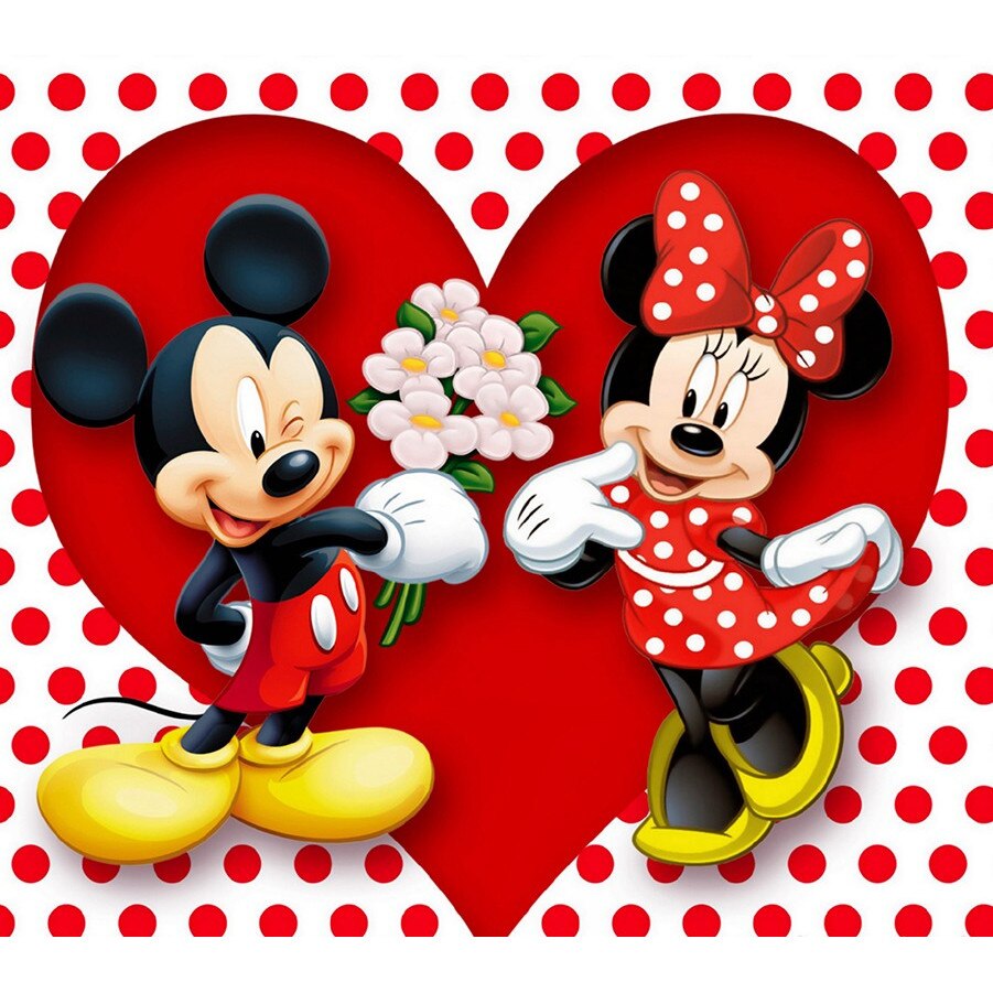 Sticker decorativ, Mickey si Minnie, Rosu, 67 cm, 8732ST - eMAG.ro