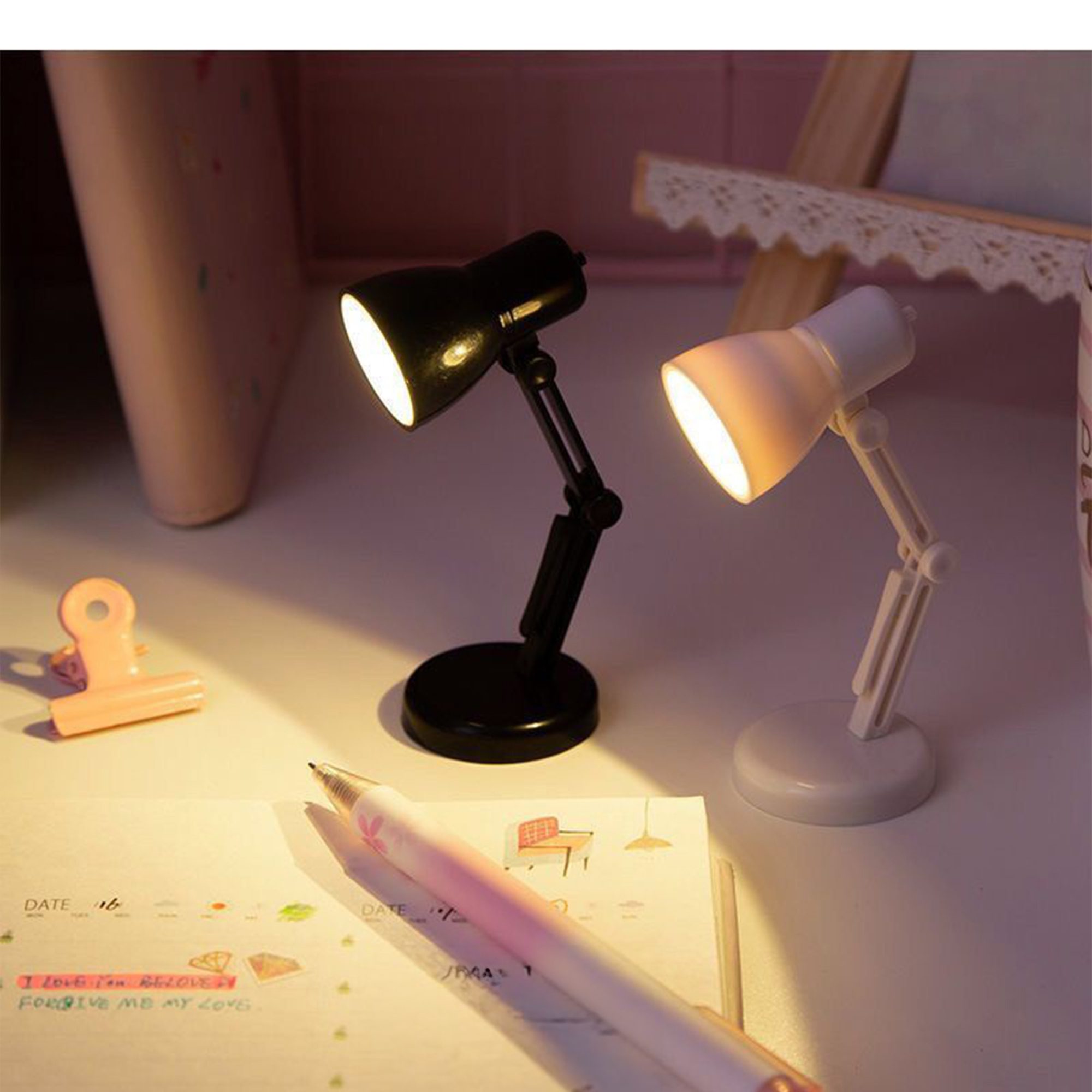 Mini lampa LED PadForce® de birou pentru citit carti cu baterii, 10 x 4 ...