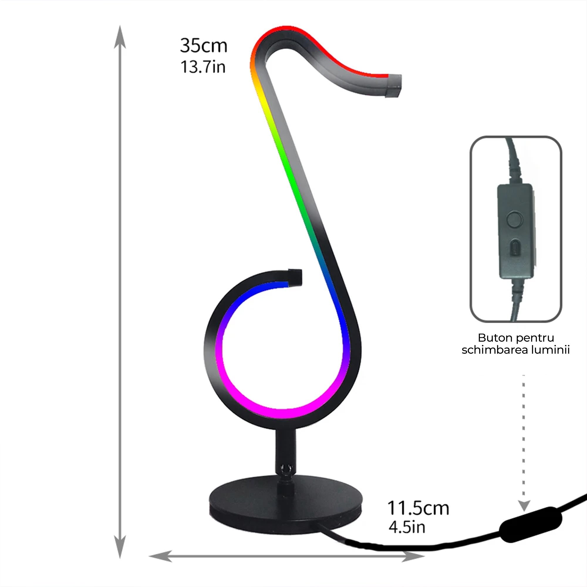 Lampa LED RGB PadForce® de perete, noptiera sau birou, decor Gaming ...
