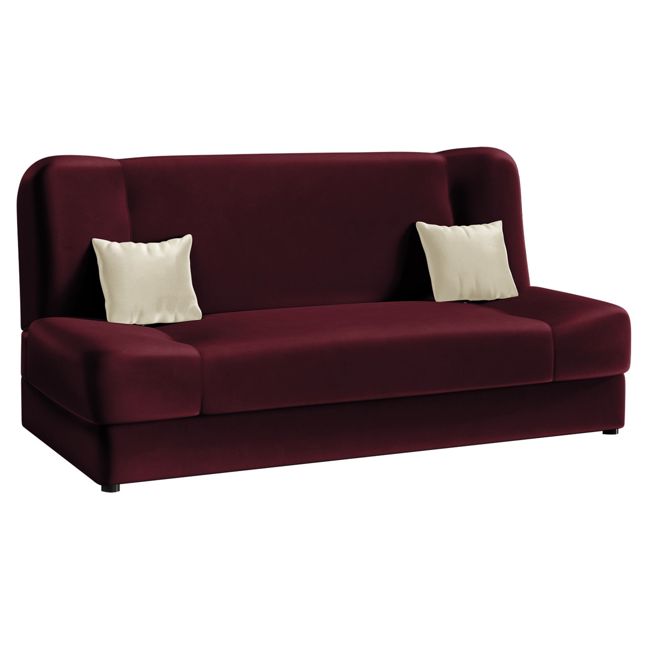 Canapea extensibila 3 locuri Mario, MIRJAN 24, visiniu/ crem, 195x87x86 cm - eMAG.ro