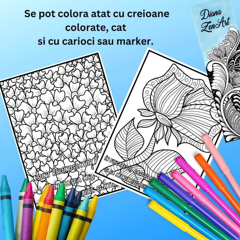 Carte de Colorat pentru Adulti si Adolescenti cu Afirmatii de ...