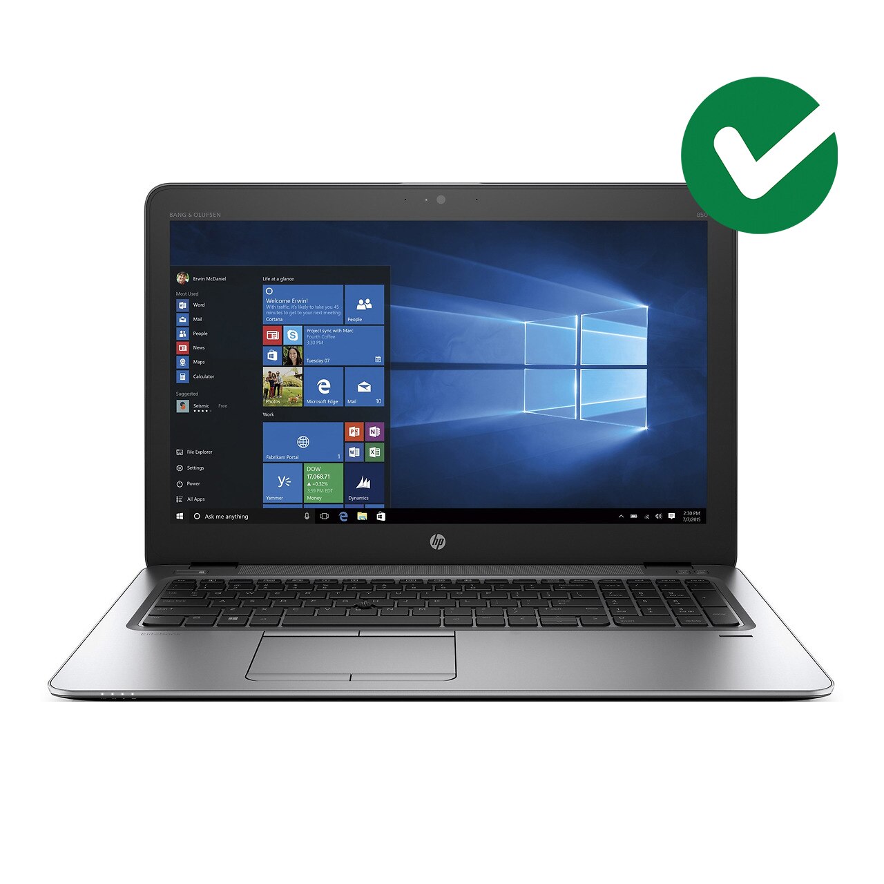 HP EliteBook 850 G4 laptop, Intel® Core™ i7-7500U 2.7 GHz-es processzor ...