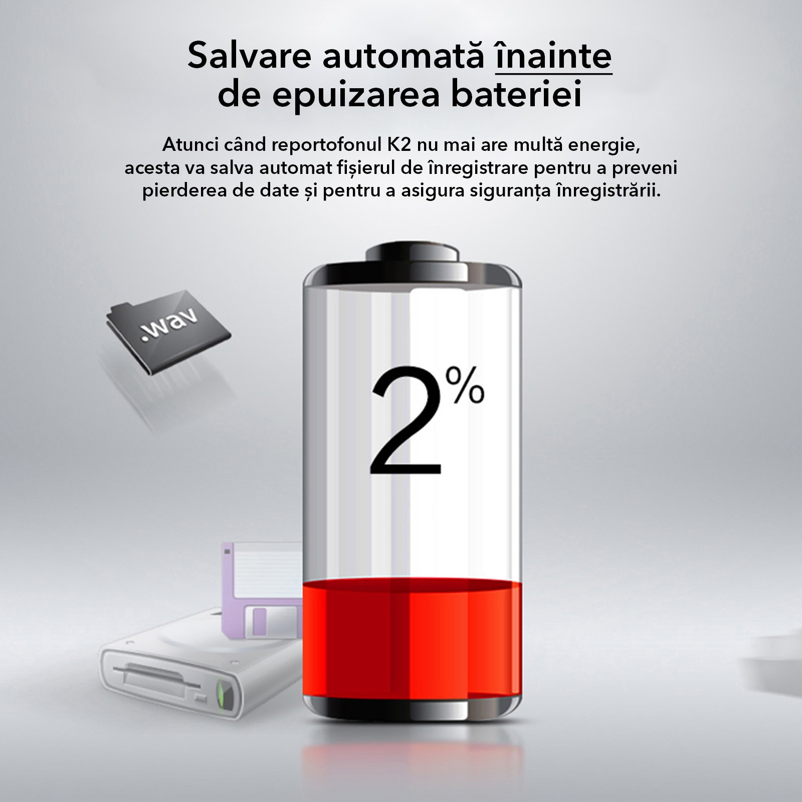 Mini reportofon spion ultra subtire activat la voce, K2, 32 GB ...