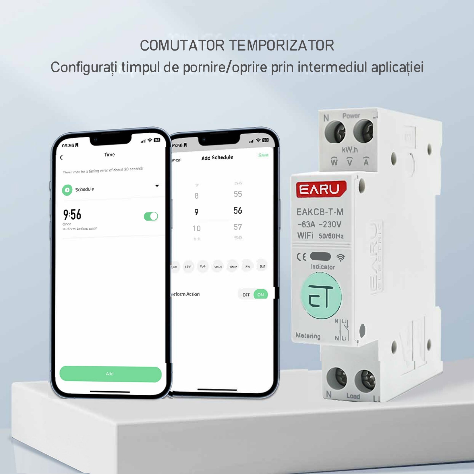 Siguranta Smart TUYA WiFi cu protectie la supratensiune, masurarea si ...
