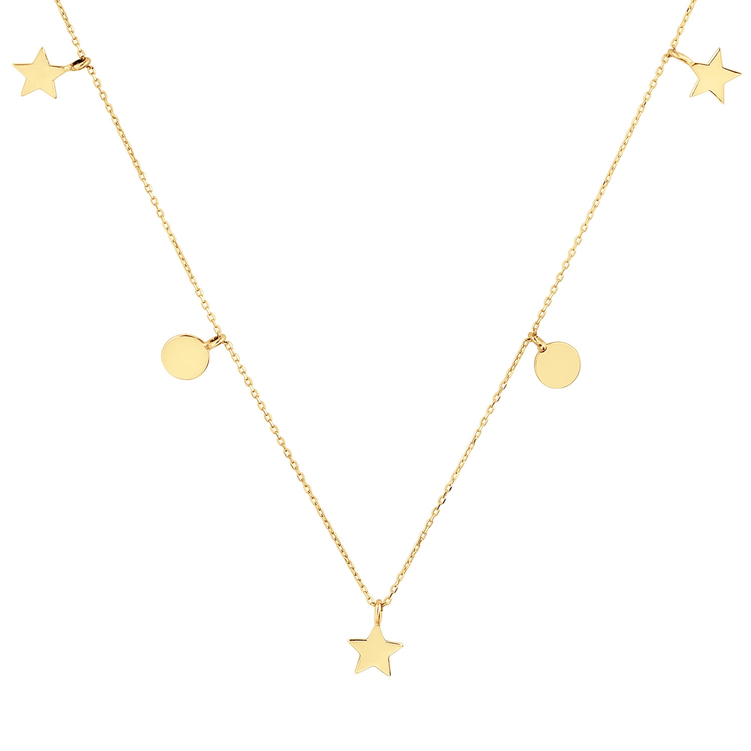 Colier din aur 14k Stelute si Banuti - eMAG.ro