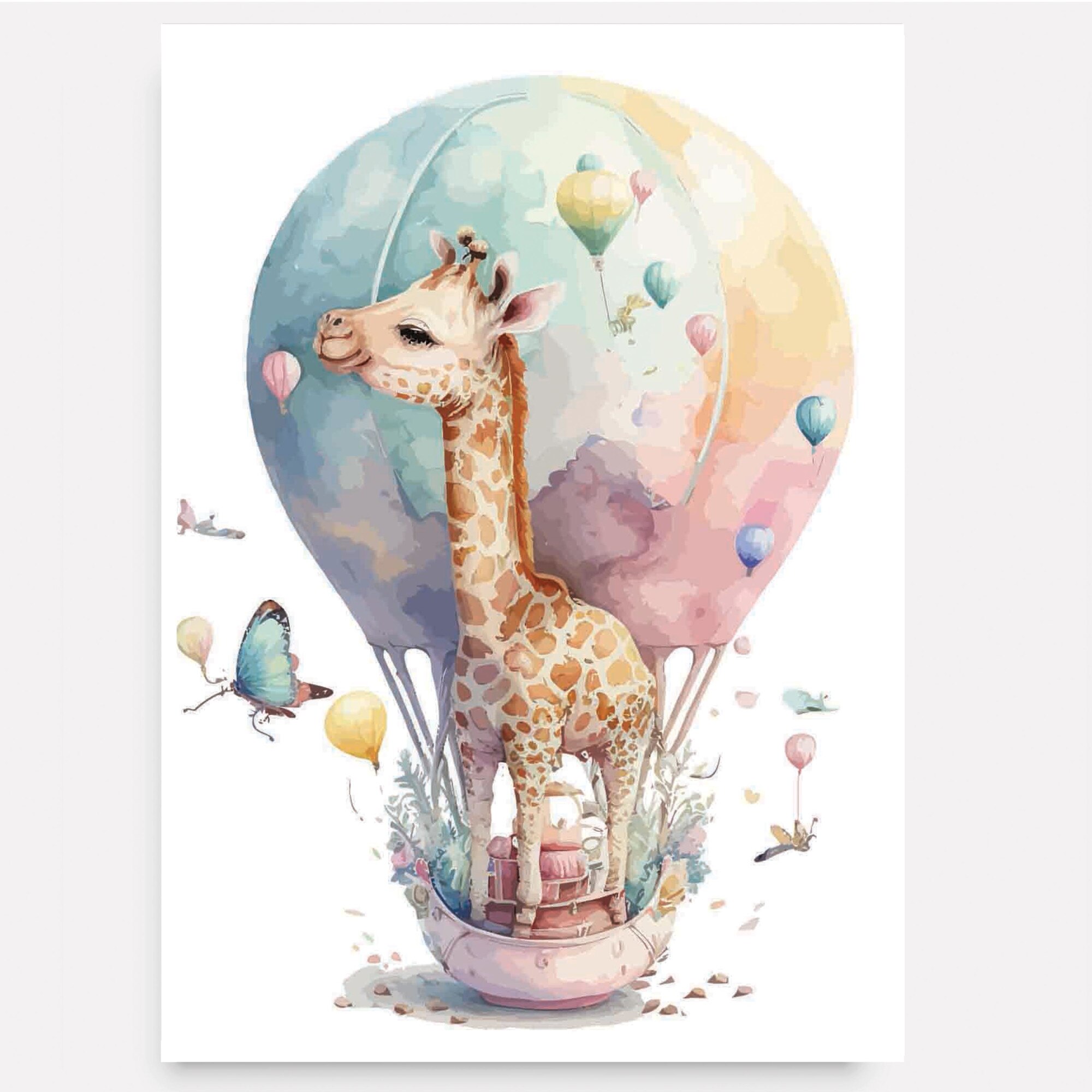 Poster pentru perete camera copii, fara rama, desen acuarele pui de ...