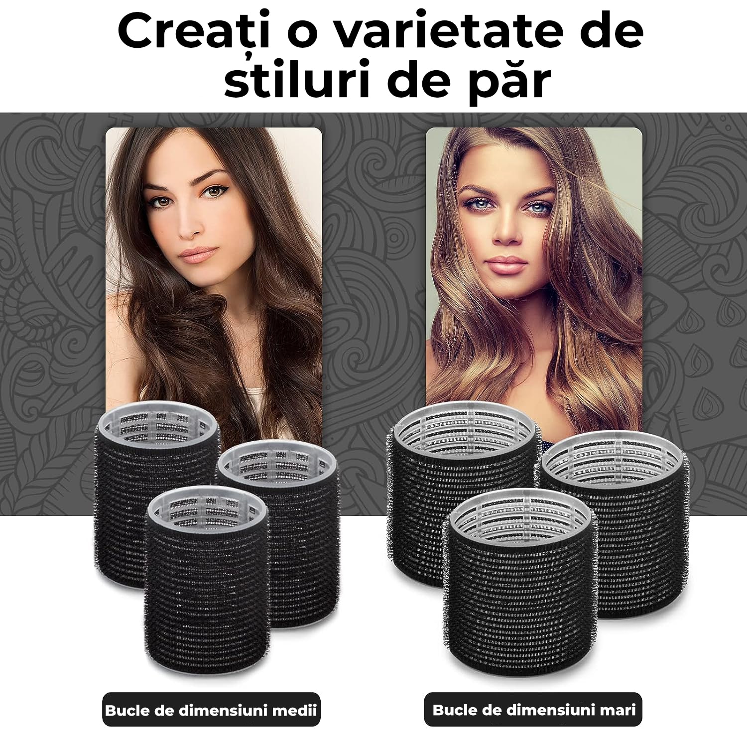 Bigudiuri profesionale de par cu arici pentru coafura perfecta, volum ...
