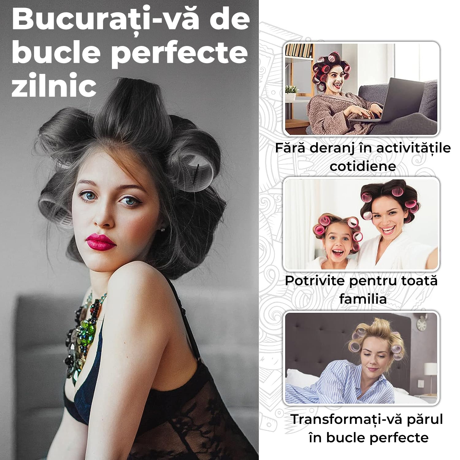 Bigudiuri profesionale de par cu arici pentru coafura perfecta, volum ...