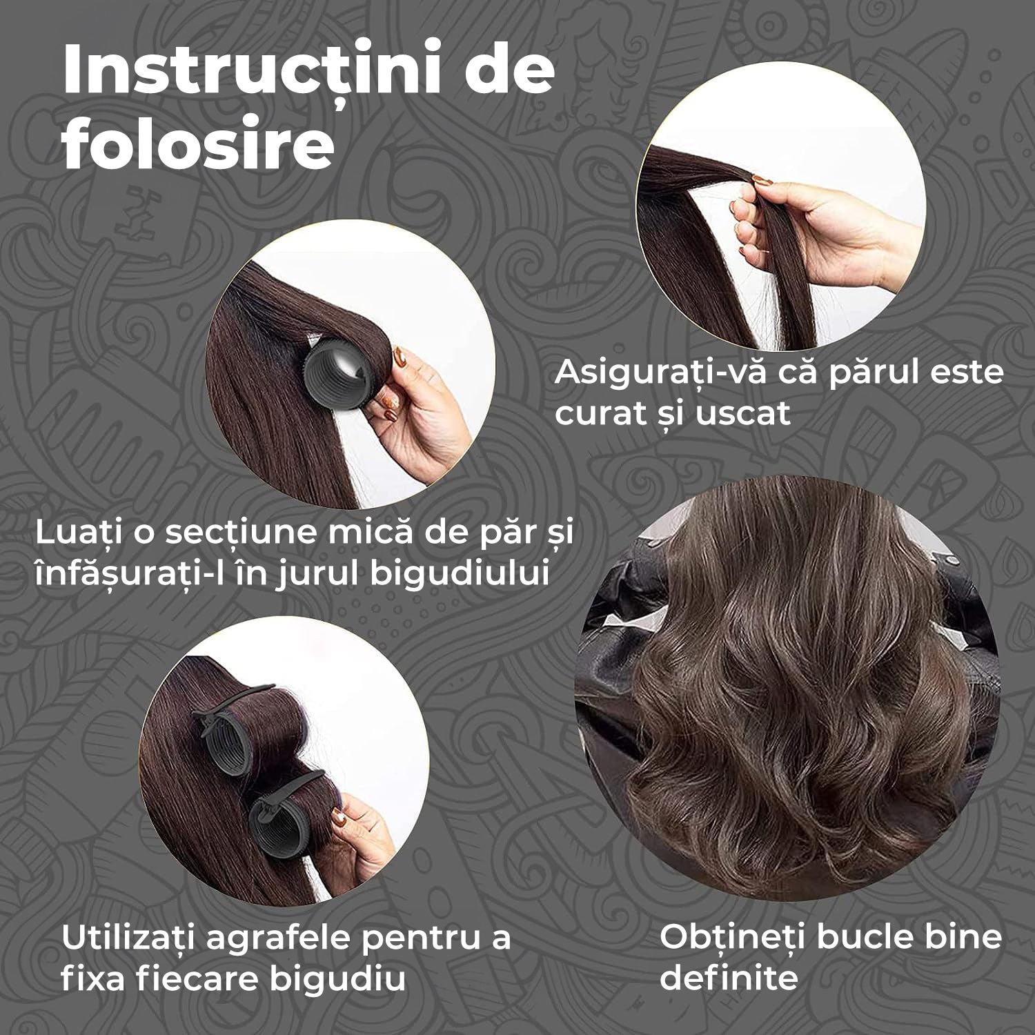 Bigudiuri profesionale de par cu arici pentru coafura perfecta, volum ...
