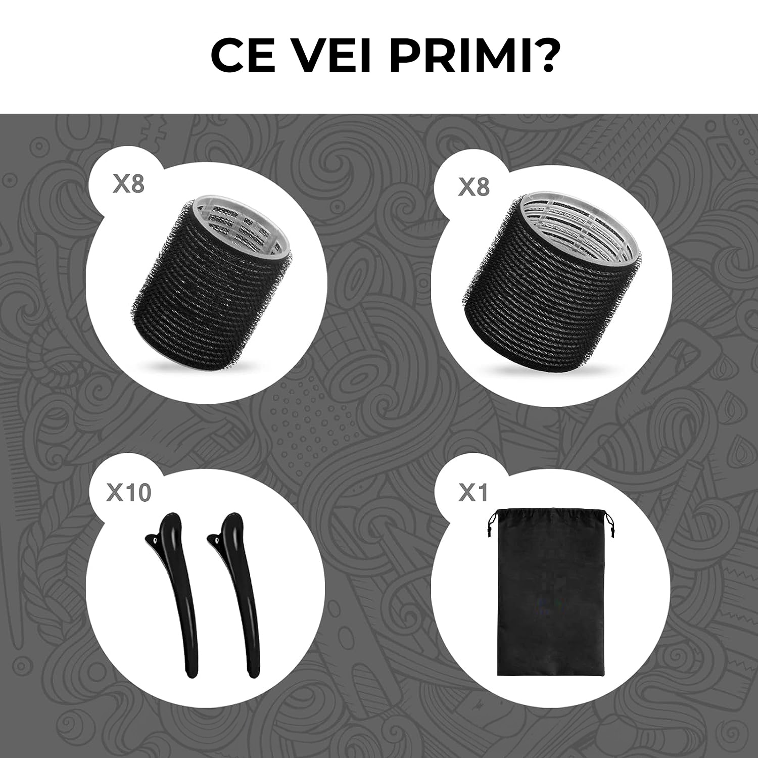 Bigudiuri profesionale de par cu arici pentru coafura perfecta, volum ...