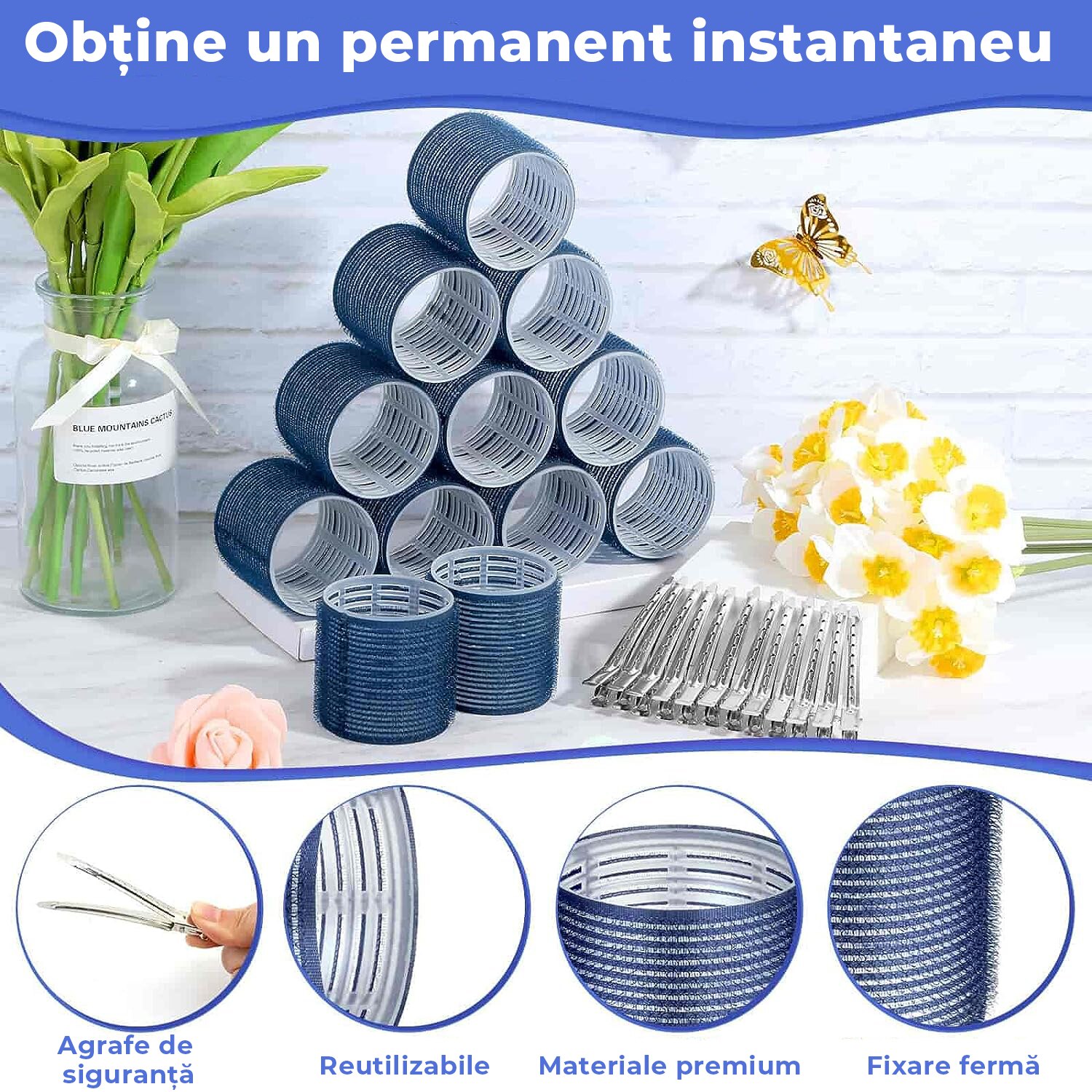 Bigudiuri profesionale de par Regal Bliss ® cu arici pentru volum ...